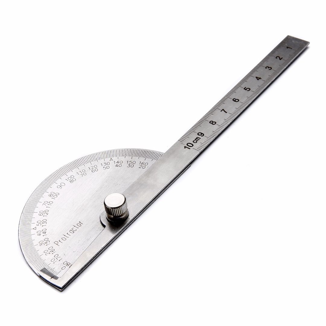 2019 180 Degree Protractor Angle Ruler Stainless Steel Measuring Tool ...