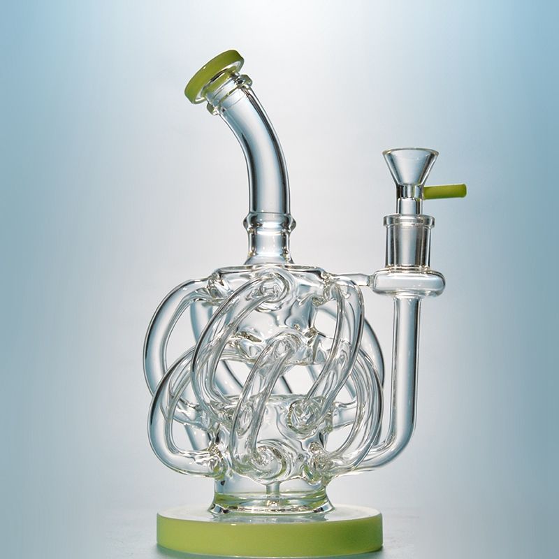 2020 12 Recycler Tube Recycler Bongs Super Vortex Glass Bong Tornado ...