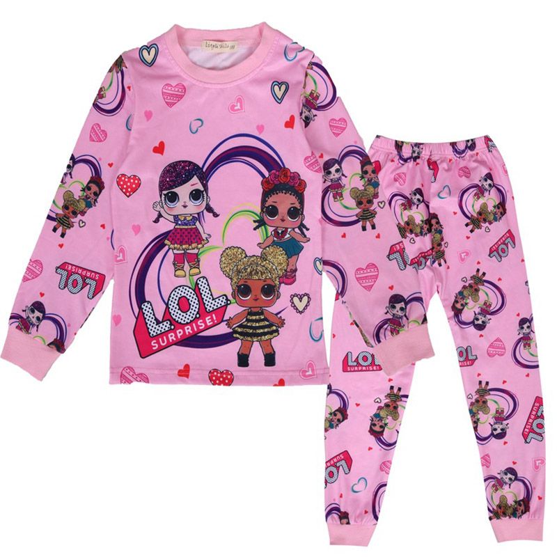 Children INS Lol Suits Pajamas Girls Boys Cotton Clothing Cartoon Long ...