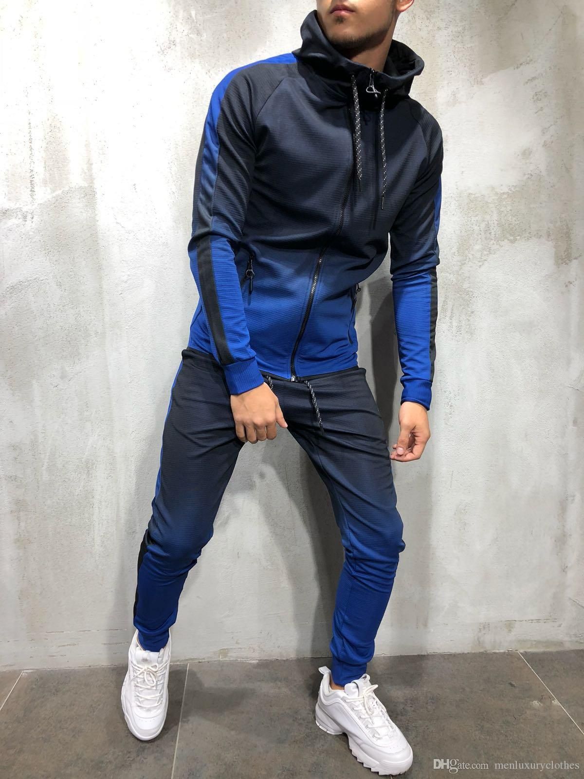 2019 Mens Fashion Spring Hiphop Tracksuits Designer Cardigan Hoodies ...