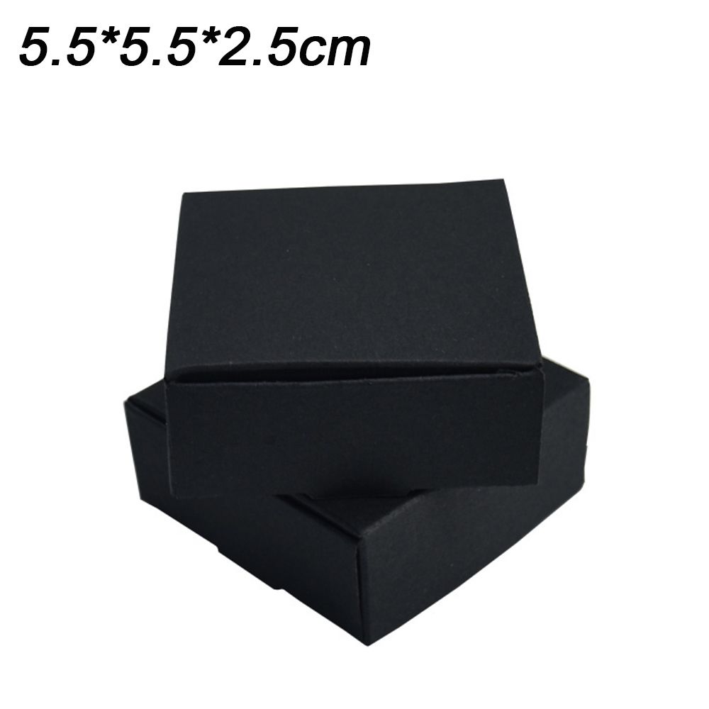 5.5x5.5x2.5cm Small Foldable Black Kraft Paper Packing Boxes Recyclable ...