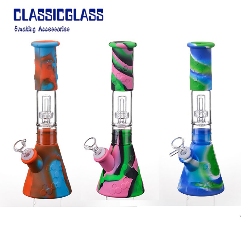 2021 Silicone Bong Kits Beaker Design 10 Silicone Smoking Water Pipes ...