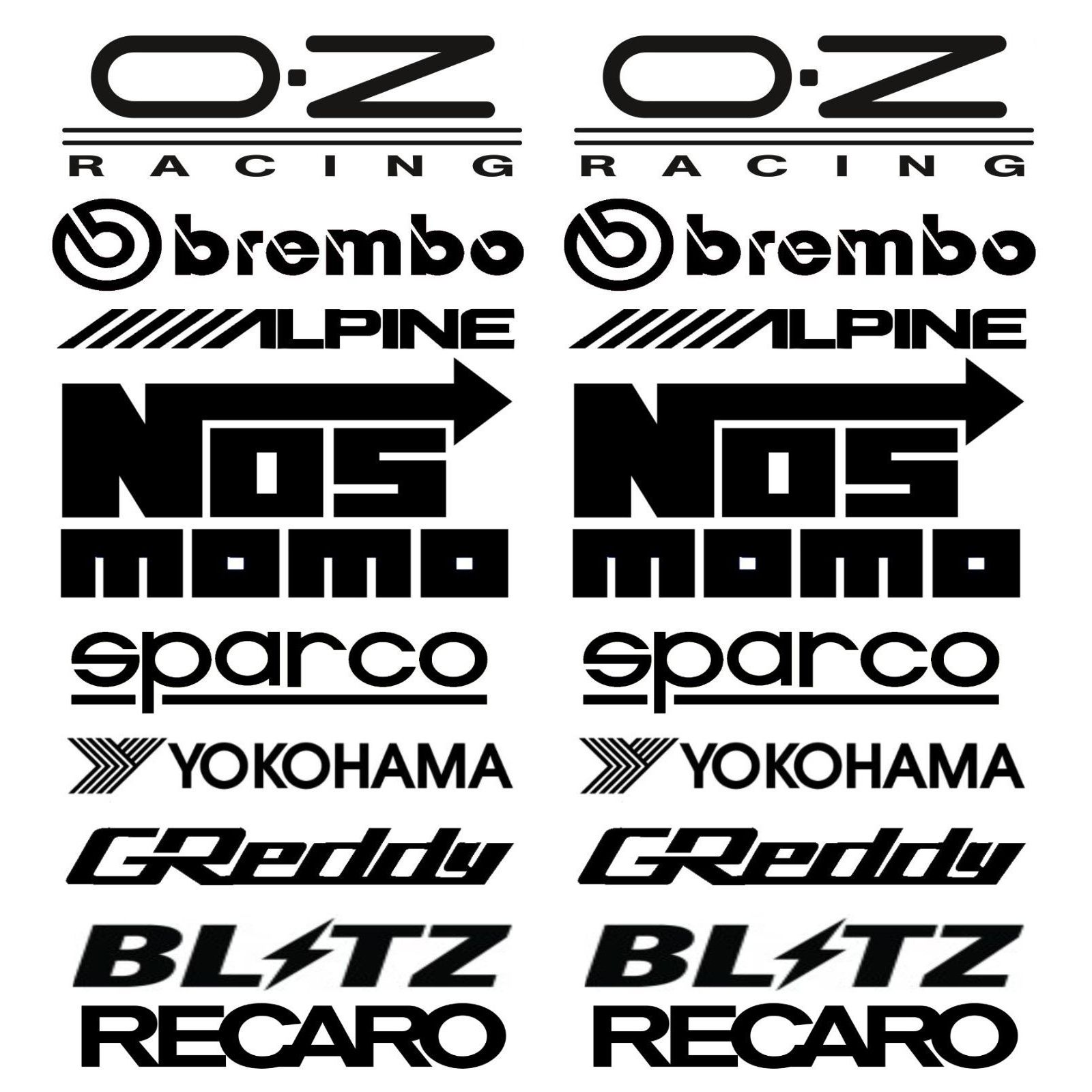2020 Racing Door Decal Reflective Sticker Set Car Kit Sponsor Technical ...