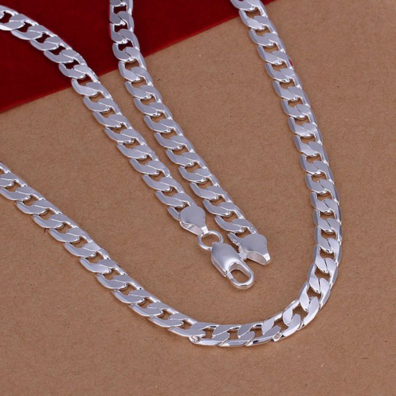 2020 Fine 925 Sterling Silver Necklace,XMAS New 925 Silver 6MM 16inch ...