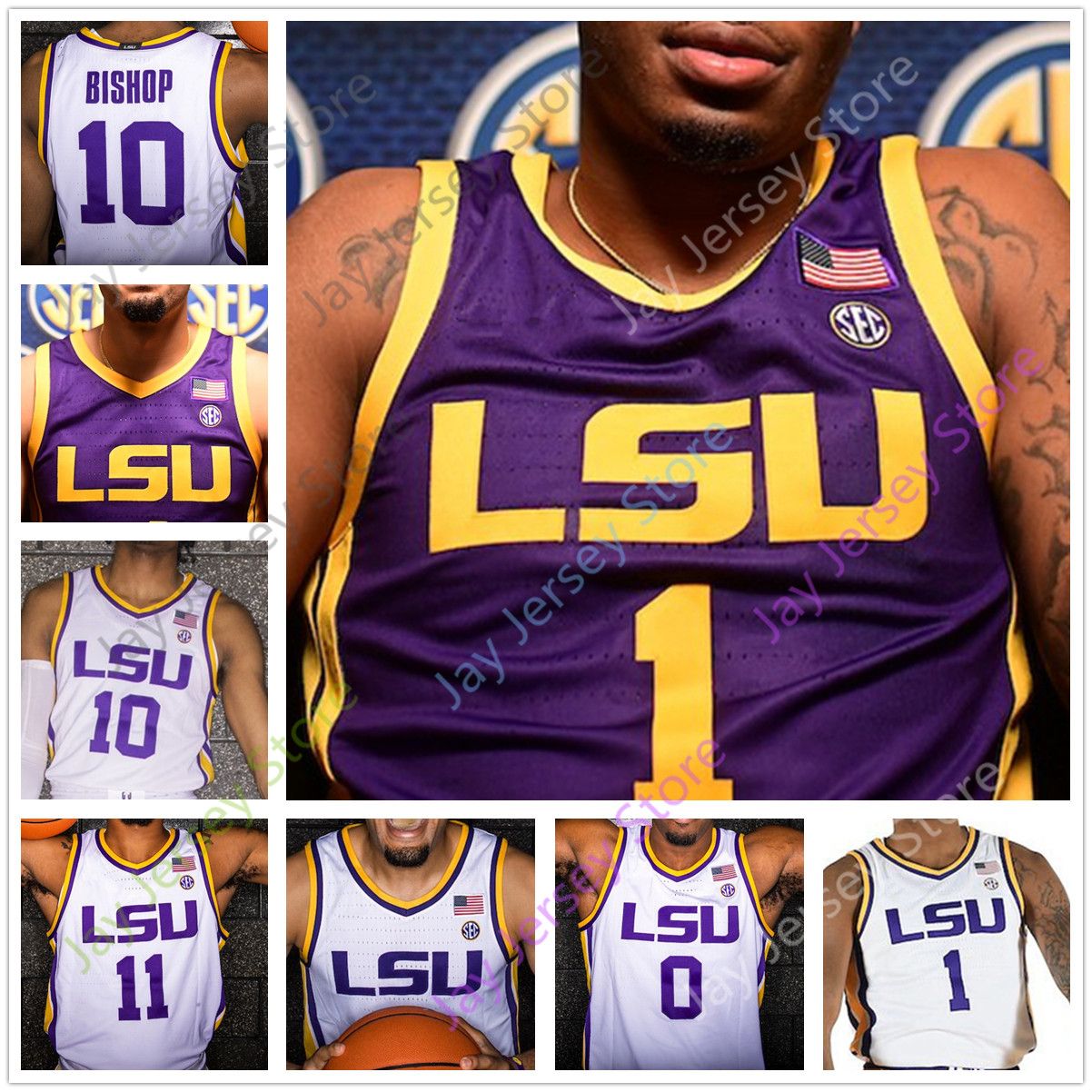 2020 Custom LSU Basketball Jersey College Skylar Mays Javonte Smart ...