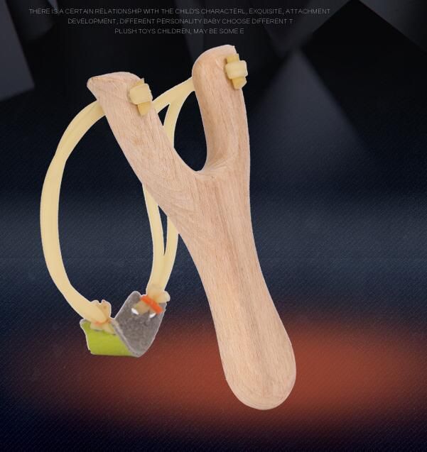 2020 Wood Handle Catapult Wooden Powerful Slingshot Outdoor Sports Hand ...