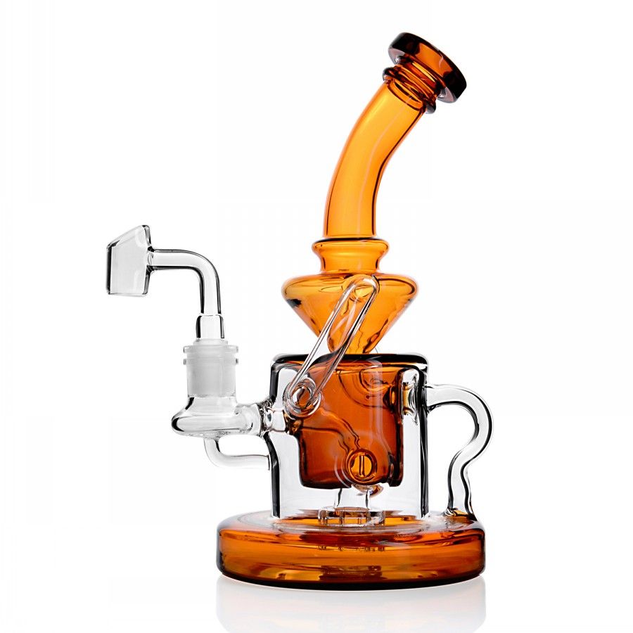 2020 New Klein Recycler Glass Bong Tornado Recycler Dab Rig Showerhead ...