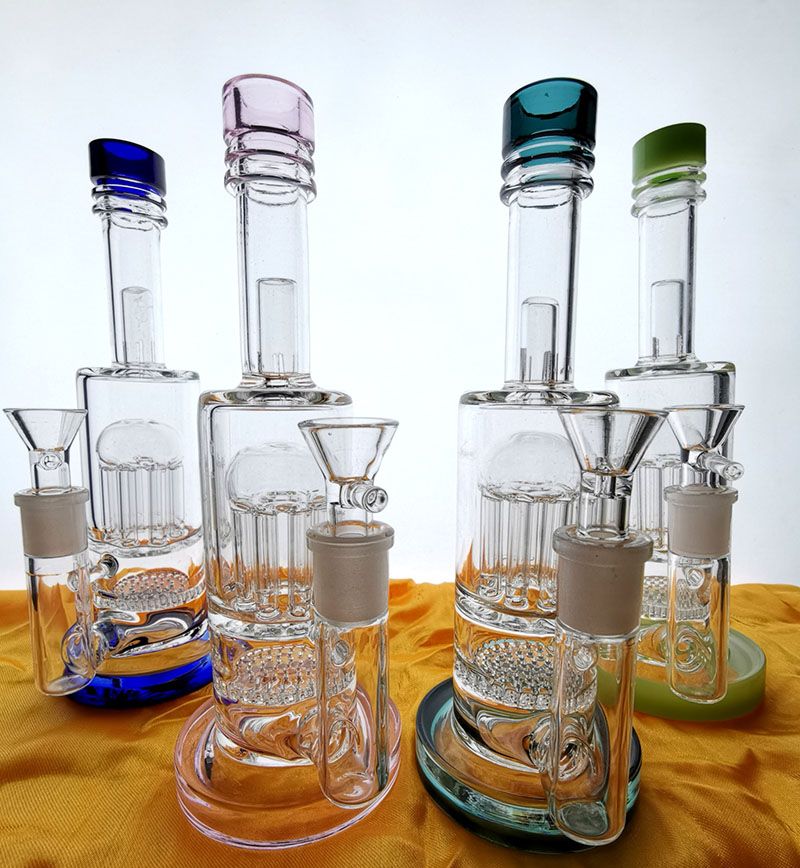 2019 Glass Bong Thick Glass Water Pipe Dab Rig Oil Rigs Double ...