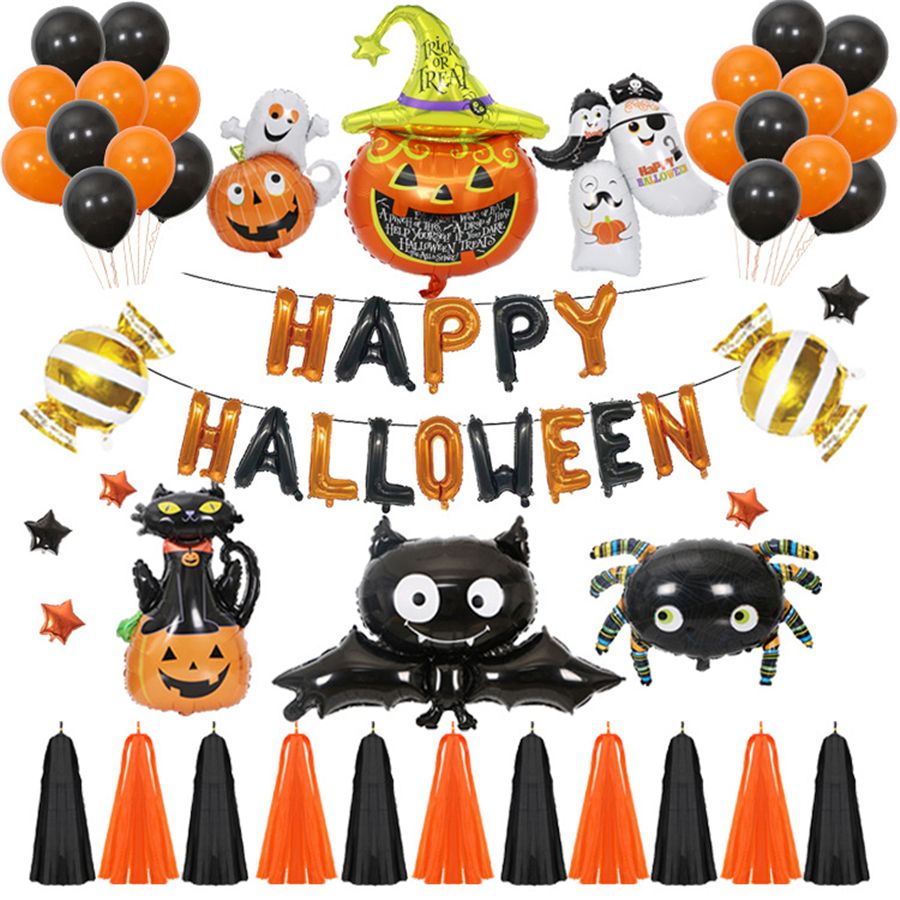 Happy Halloween Balloons Set Halloween Party Decorations Charm Foil ...