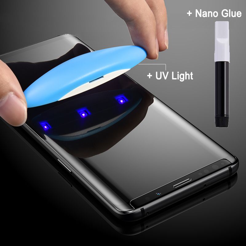 3d Uv Full Glue 9h Clear Tempered Glass For Samsung Galaxy Note 9 8 S8