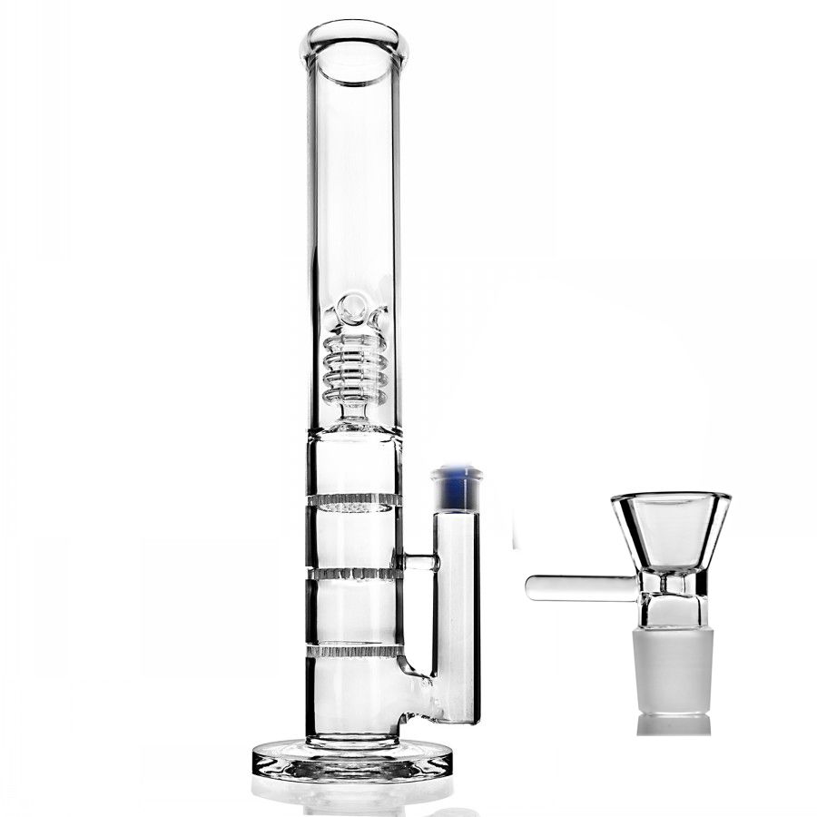 2020 Tall Bong Thick Glass Water Bongs Three Honeycomb Percolator Bongs ...