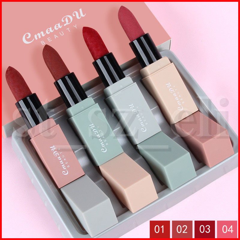 CmaaDu Lip Makeup Set Matte Velvet Lipstick Moisturizing Foggy Lipstick ...