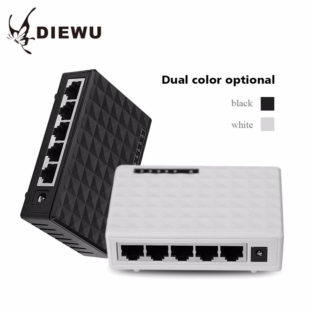 DIEWU 5 Hub Lan Ports Switch Ethernet Board Network Cable Distributor ...