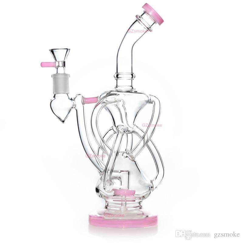 2019 Double Recycler Rongs Tornado Bong Birdcage Percolator Water Pipe ...