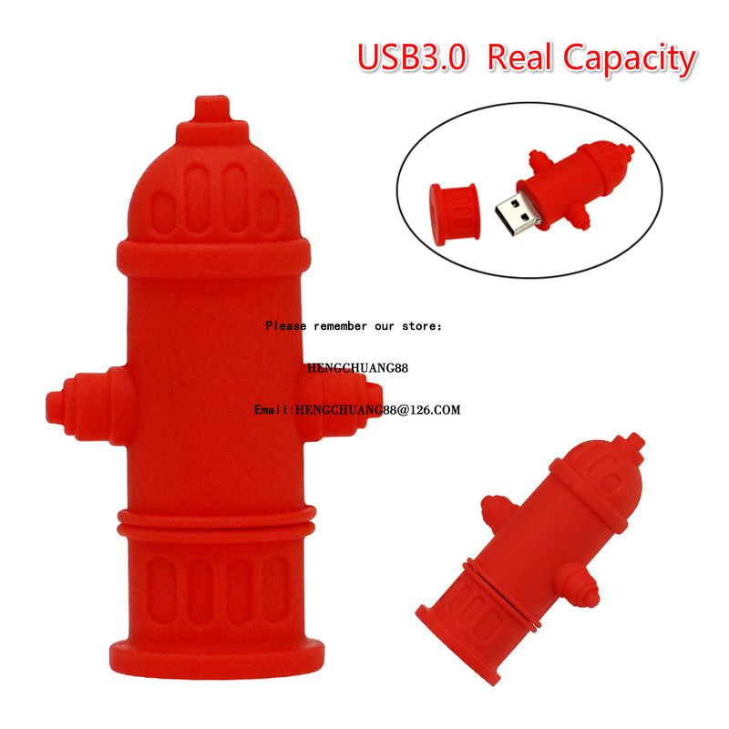 Silicone USB3.0 Flash Disk Memory Stick Fire Hydrant Water Valve Pen ...