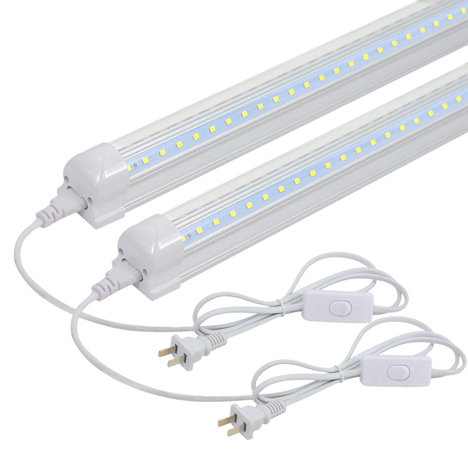 LED T8 V Shape Integrated Single Fixture 2FT 2200lm 6500k White 22W ...