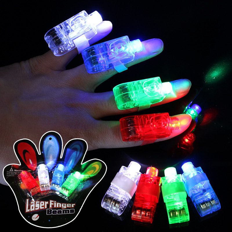 Finger Light Shiny Neon Stick Laser Finger Beams Colorful LED Ring ...