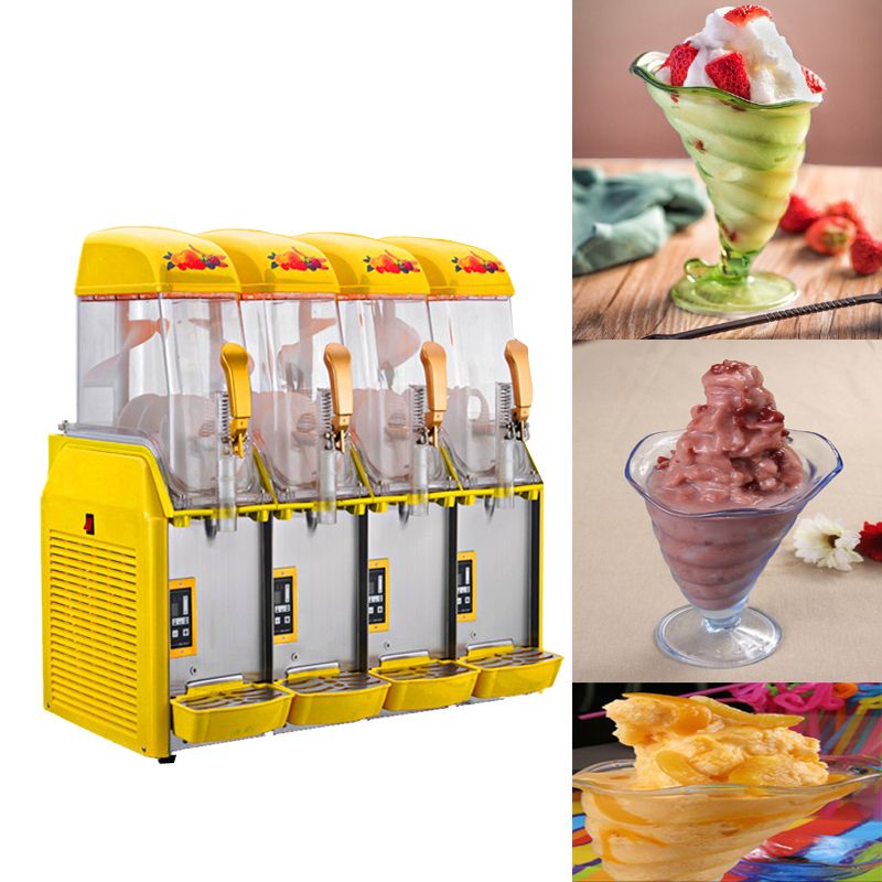 2021 Four Tank Slush Machine 12L * 4 Ice Slusher Snow Melting Machine ...