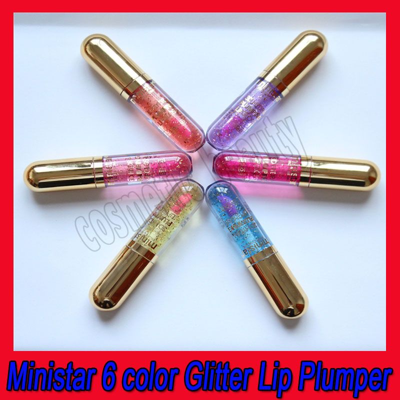 .Ministar Beauty Glitter Lip Plumper Gloss 24K Golden Sequins 3D ...