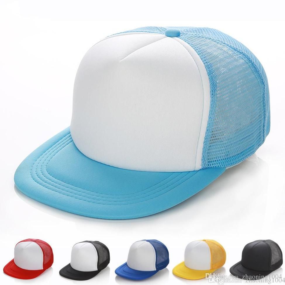 Kids Hat Trucker Caps Children Basball Cap Kid Blank Mesh Plain Hats ...