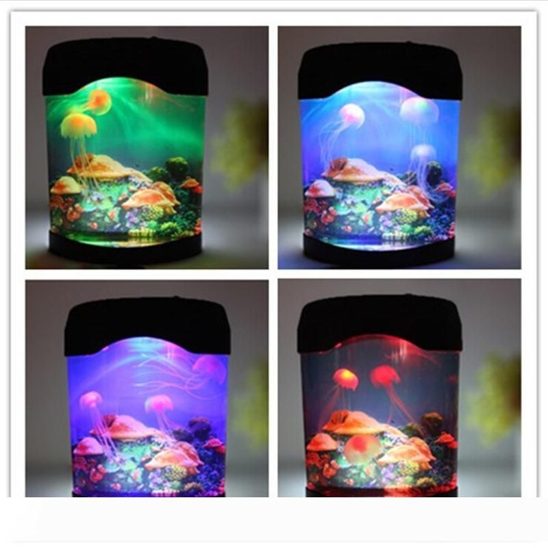 2020 New Creative Beautiful Aquarium Night Light Tank Swimming Mood ...