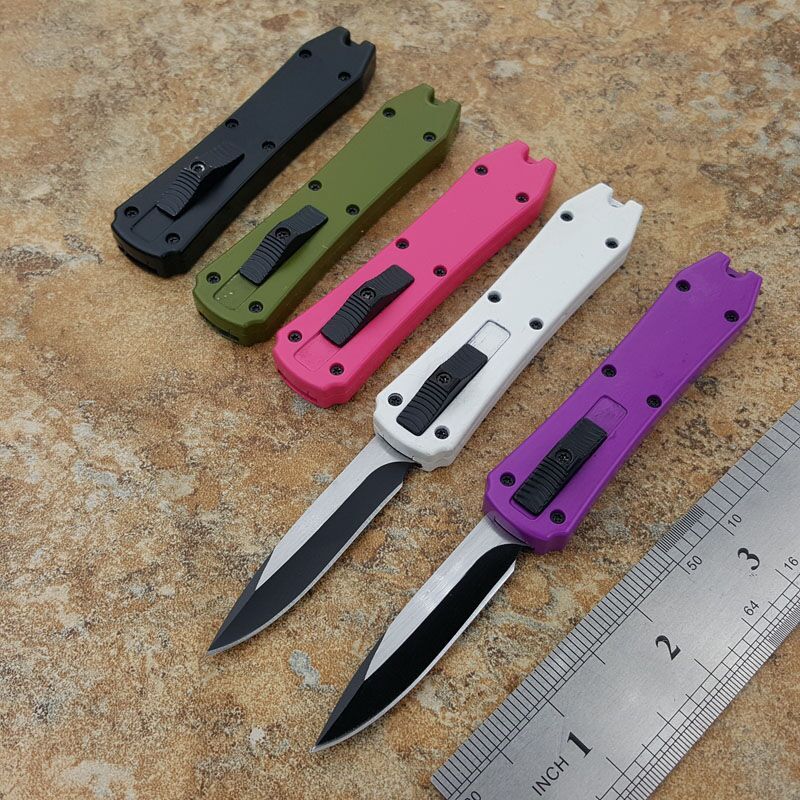 Mini Keychain Pocket Knife Aluminum Double Action Fishing Folding Fixed ...