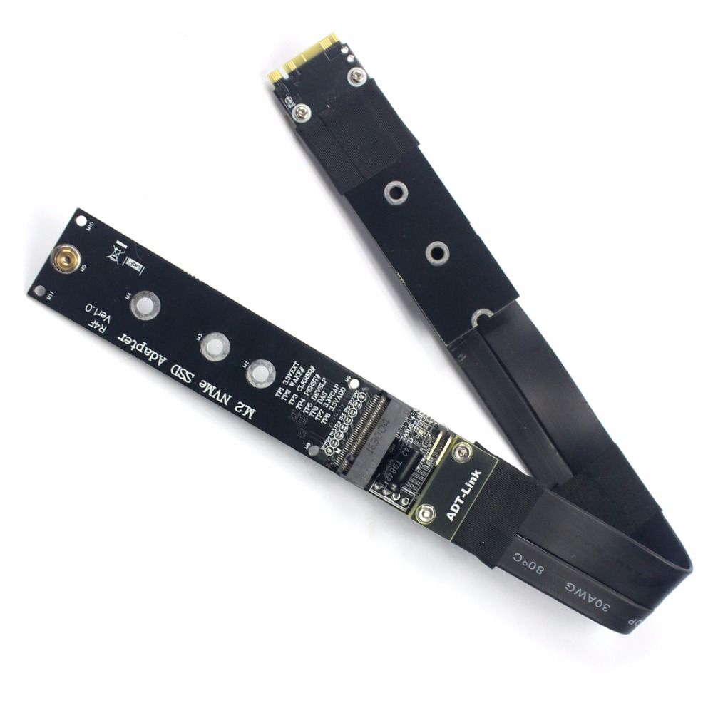 M.2 NVMe SSD Solid State Drive Extension Cable Riser Card Support M2 M ...
