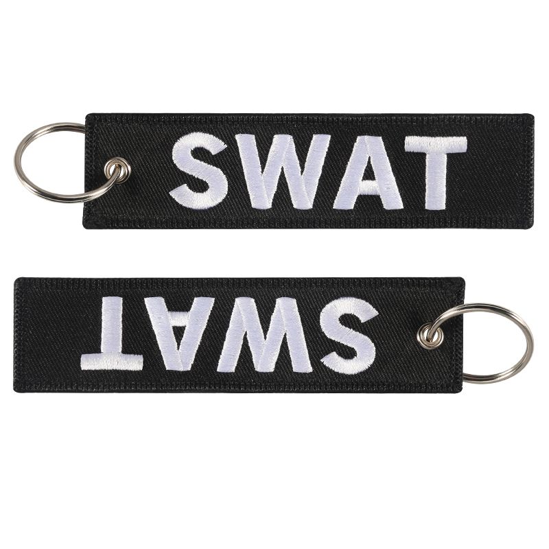 SWAT Keychain For Police Men Car Key Chain Black And White Key Holder ...