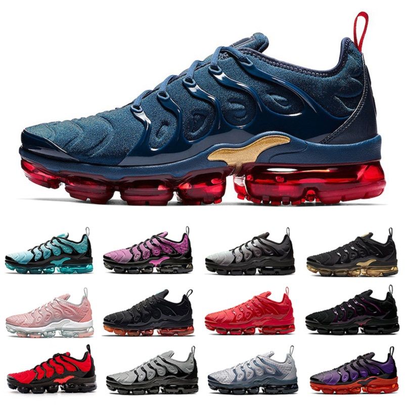 Midnight Navy Tn Plus Black Gold VOLT Blue Mens Running Shoes Cushion ...