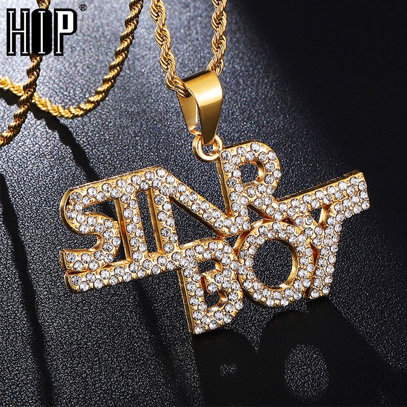 Wholesale HIP Hop Gold Color Letters Words Bling Full Rhinestoned Iced ...