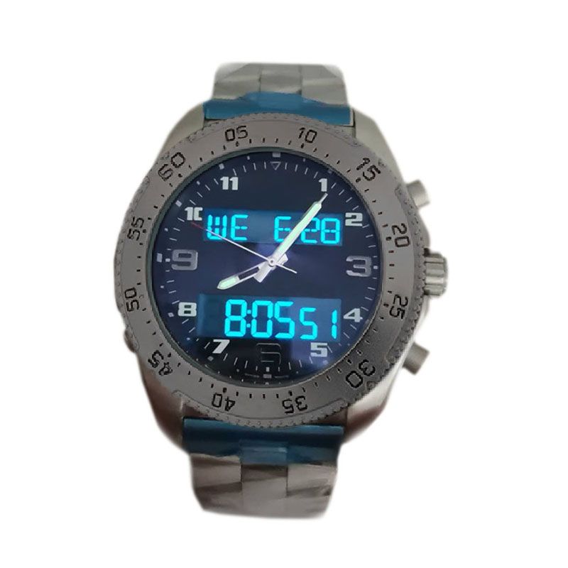 PROFESSIONAL Mens Dual Time Zone Watch Electronic Pointer Display ...