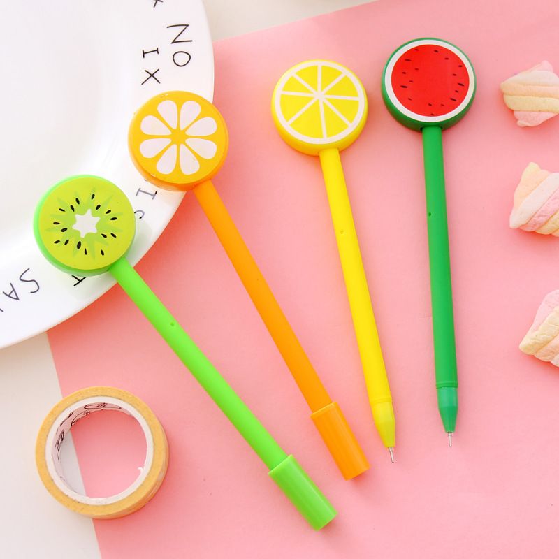 2020 Lemon Fruit Ballpoint Pens Creative Gel Pen Cartoon Ballpoint Pen ...