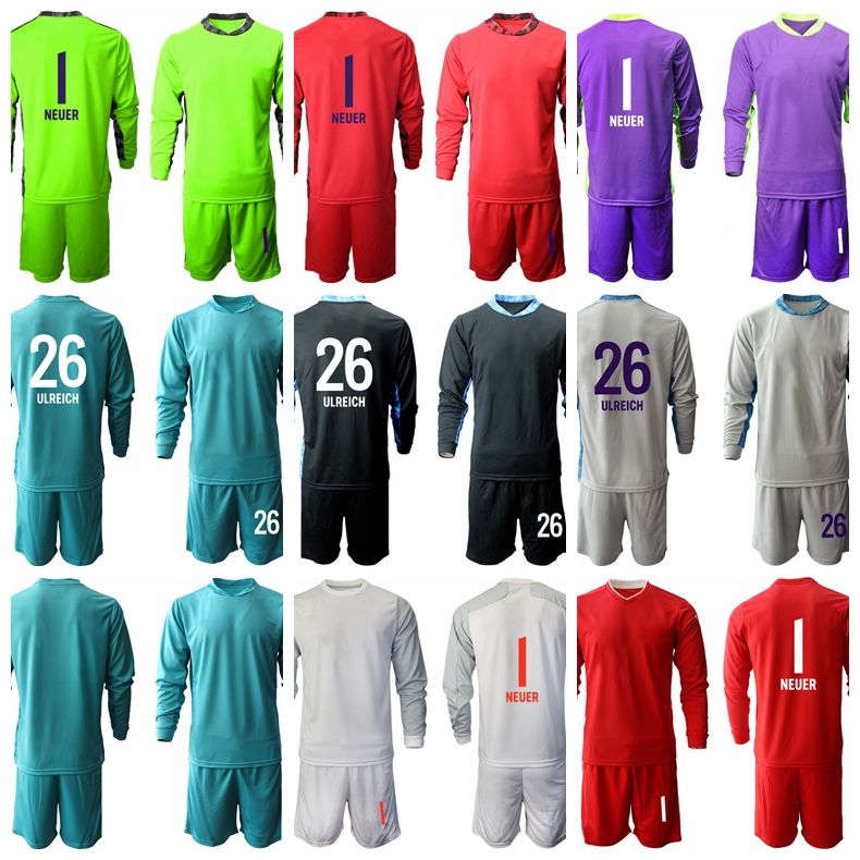 2021 Goalkeeper GK Goalie Long Sleeve Manuel Neuer Soccer Jersey Set ...