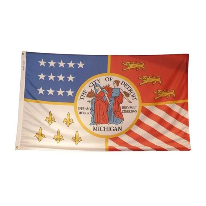 2021 Detroit Flag High Quality 3x5 FT City Banner 90x150cm Festival ...