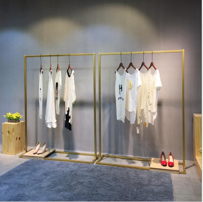 2021 Iron Clothing Store Display Rack Clothes Racks Floor Type Modern ...