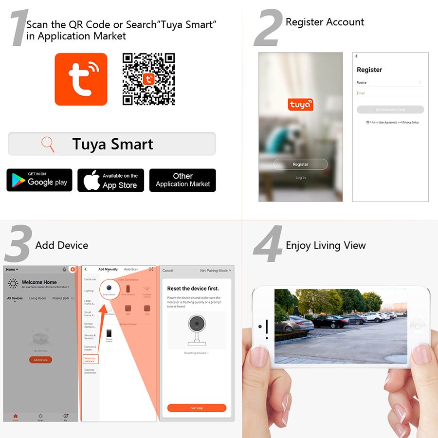 Tuya App 1080P IP Wifi Home Security Camera Pan And Title Full View ...