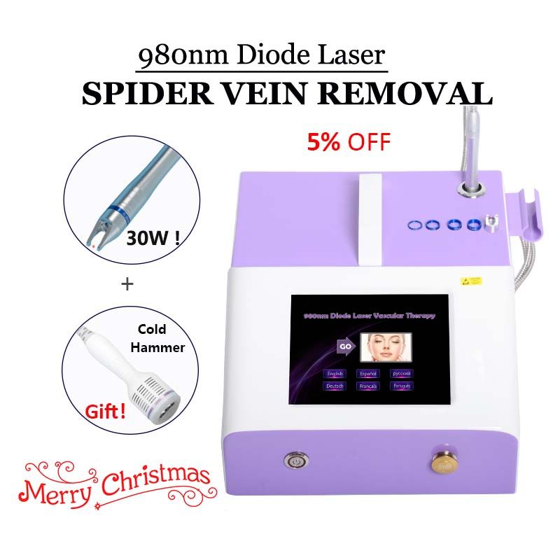 Clinic 980nm Vascular Laser Machine For Spider Veins Removal Red Blood ...