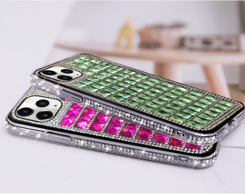 For IPhone 12 Luxury Diamond Phone Cases Glass Rhinestone Designer Back ...
