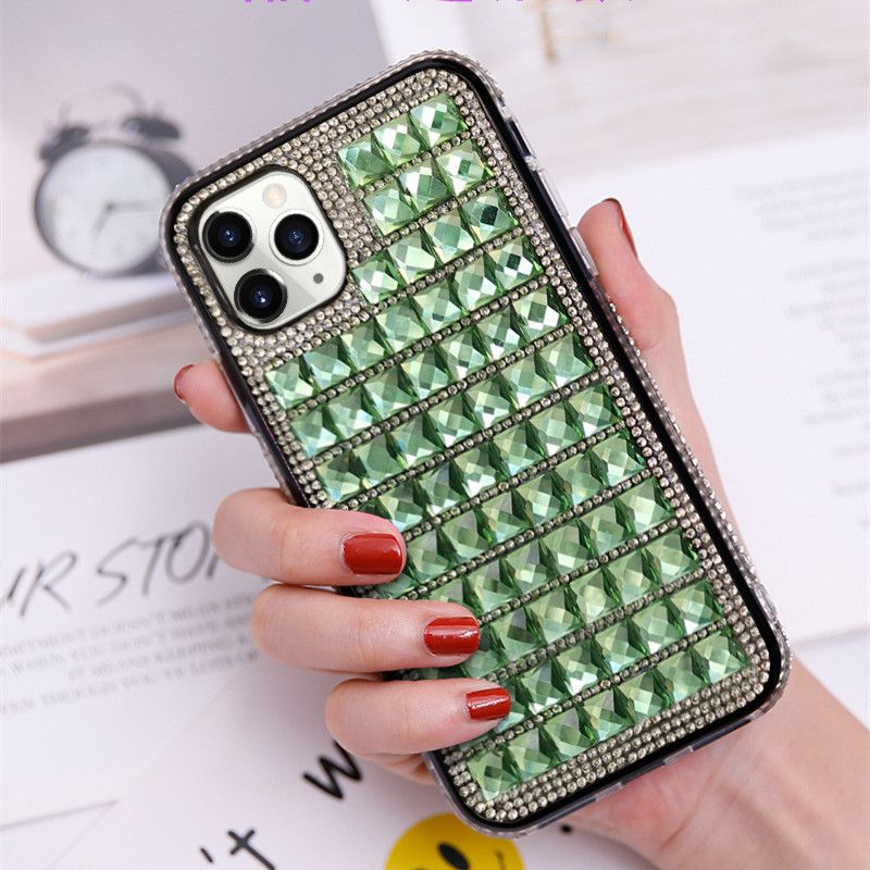 For IPhone 12 Luxury Diamond Phone Cases Glass Rhinestone Designer Back ...