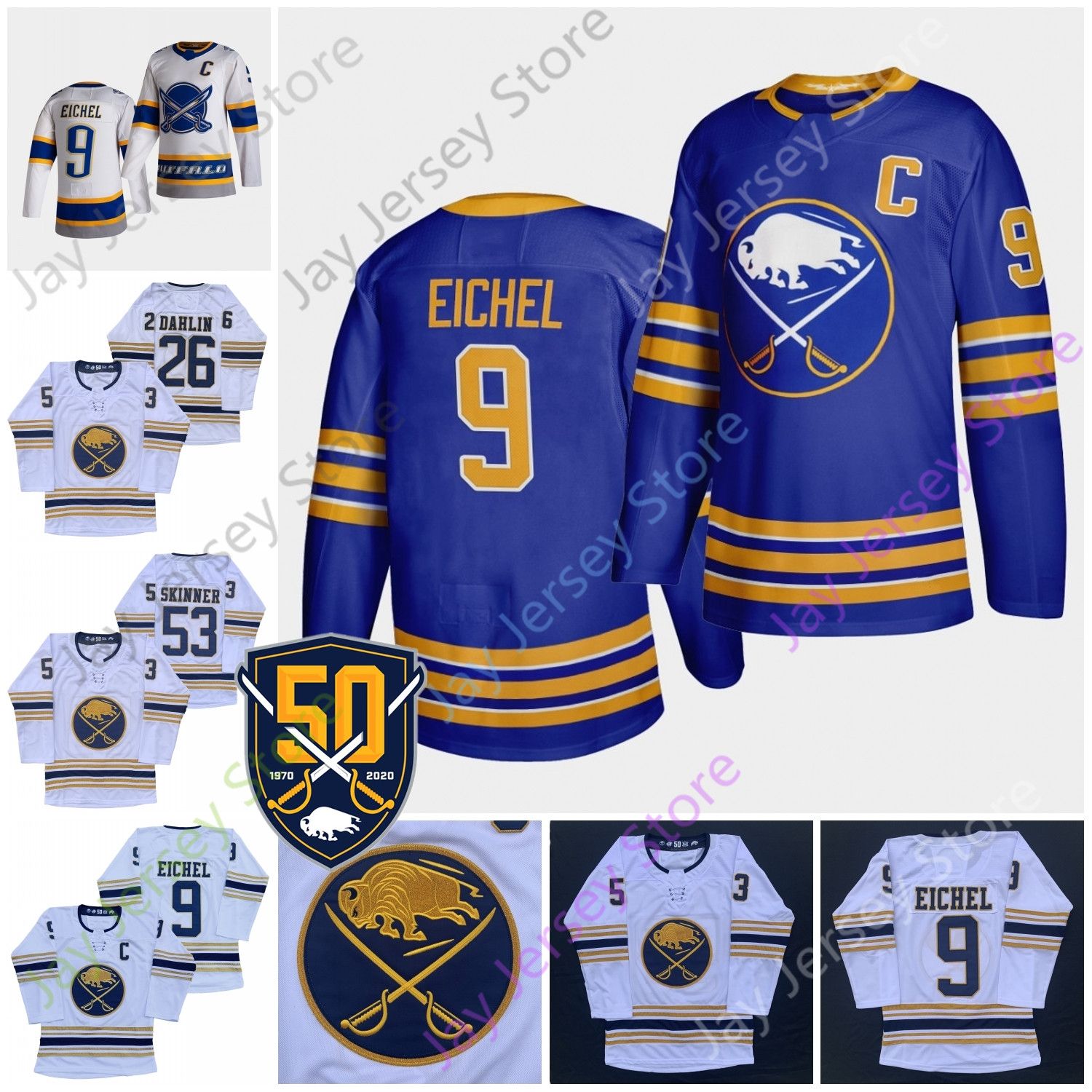 2021 2021 Reverse Retro Buffalo Sabres Ice Hockey Jersey Jack Eichel ...