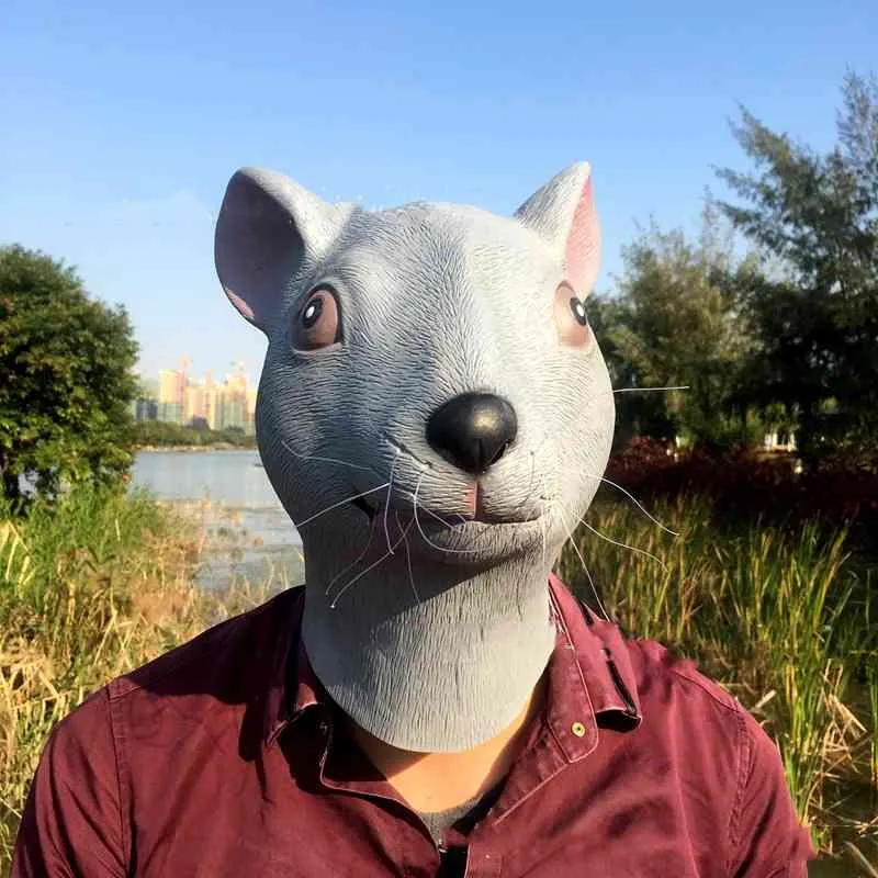 Divertido Realista Ratón Rata Látex Máscara De Cabeza Completa Disfraz ...