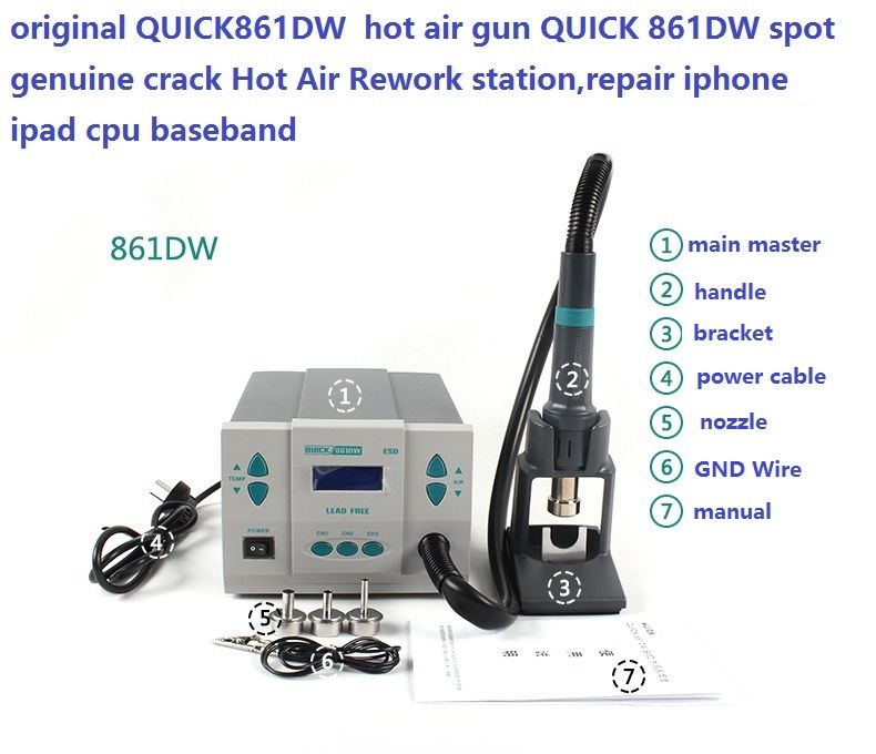 Original QUICK 861DW Hot Air Solder Station Quick Repair Tool Quick ...