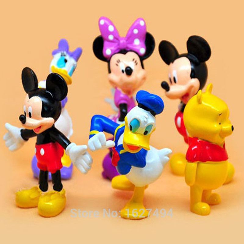 Disny Mickey Mouse Toys Mini Figure Set Anime Figurines Minnie Mouse ...