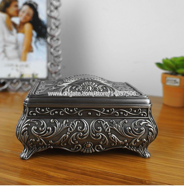 2017 European Classical Metal Jewelry Box Traditional Exquisite Rose ...
