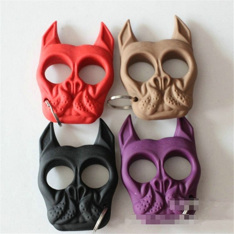 2016 Self Defense Key Chain Ring Dog Head Novelty Skull Shaped Personal ...