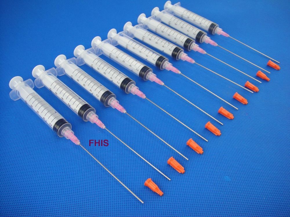 Compre 10 Paquetes 10ml10cc Jeringa 18G Punta Roma Longitud Aguja 10CM ...