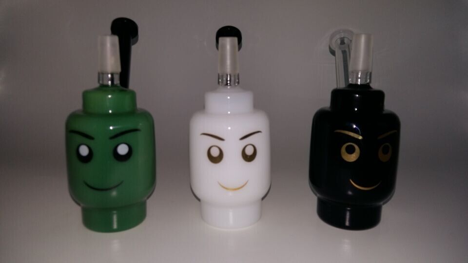2017 24k Glass Bong Norris Green White Black Lego Head Rig 14 Mm Ef ...