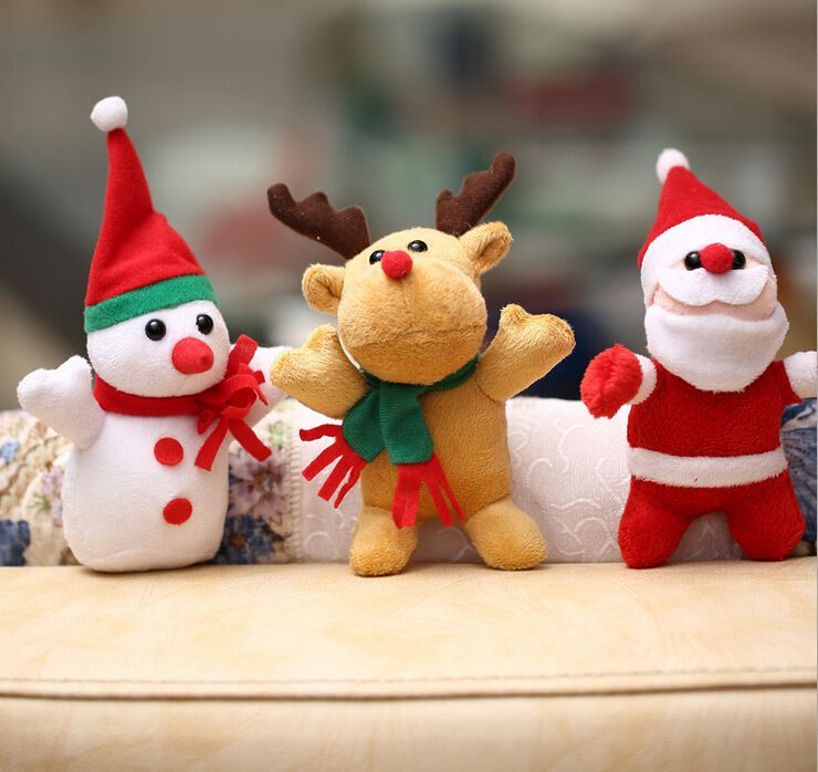 Christmas Cute Plush Toy Christmas Day Father Santa Claus & Snowman ...