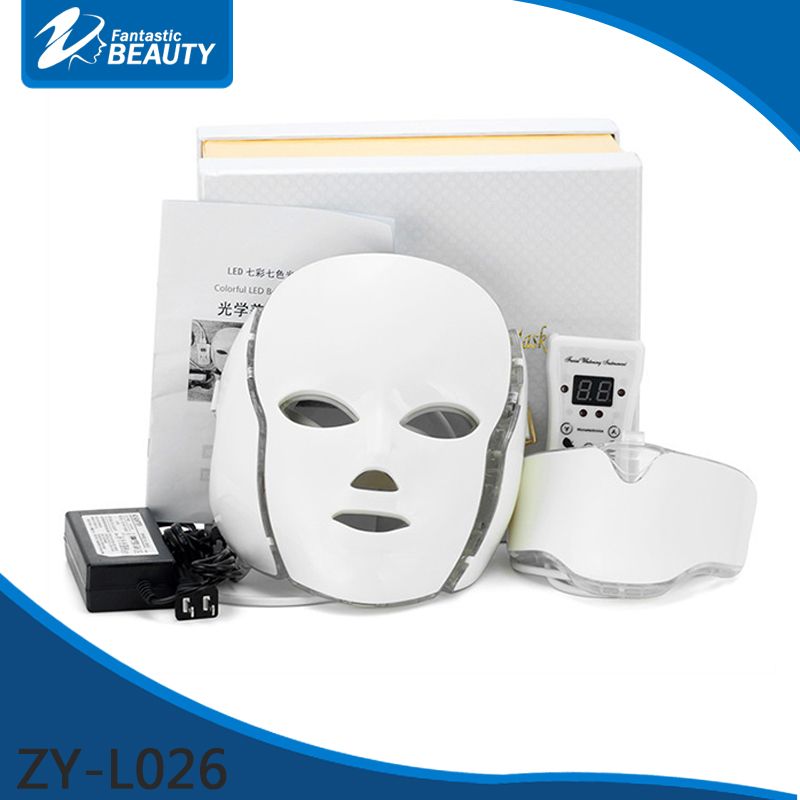 PDT 7 LED Light Therapy Face Beauty Machine LED Facial Neck Mask With ...