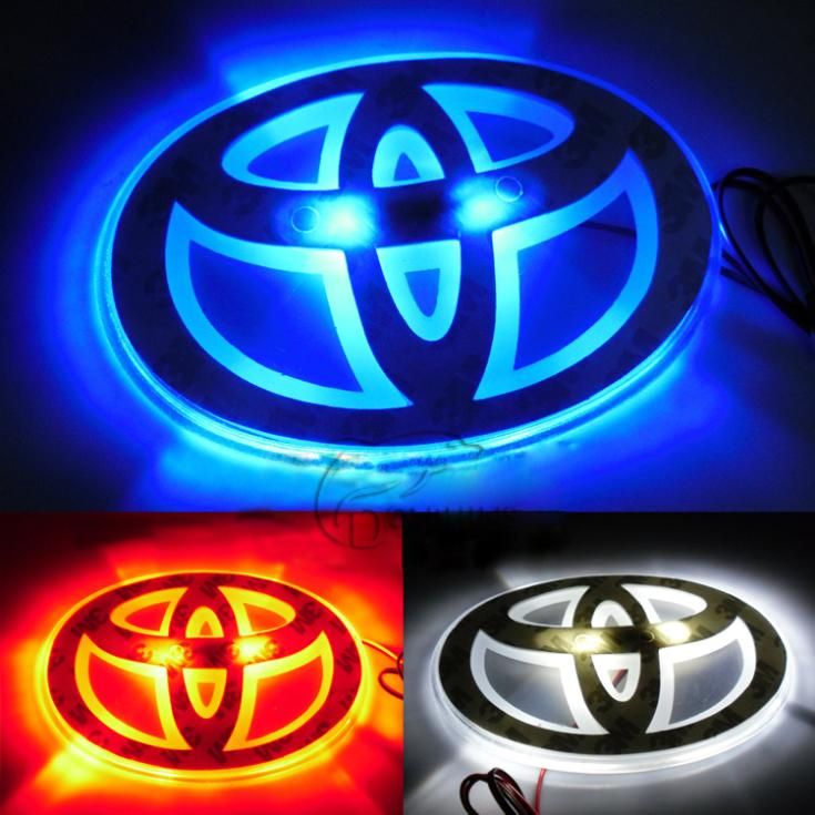 Newest Car Styling 2D LED Light Logo Auto Emblems For Toyota RAV4 ...